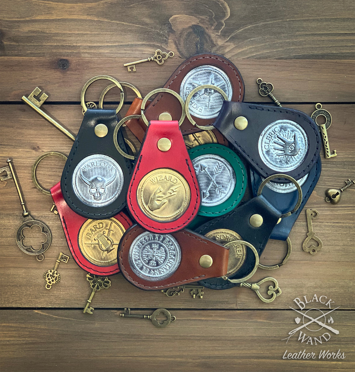 Leather Key Rings & Pendants; Metal Bookmarks & Notecards – Black Wand ...